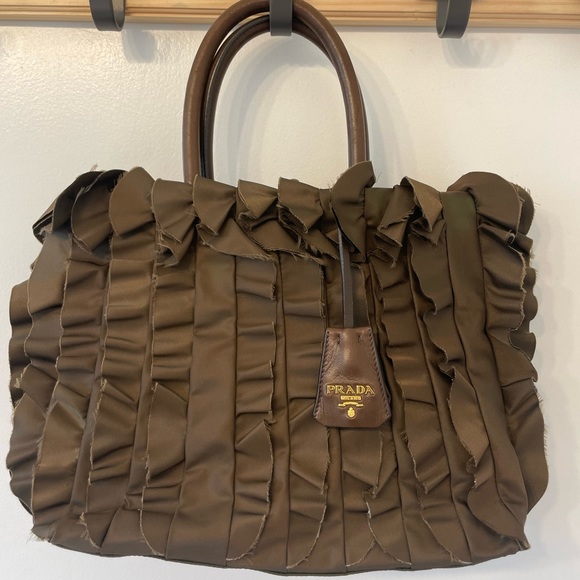 Prada | Bags | Prada Tessuto Nylon Ruffle Tote | Poshmark